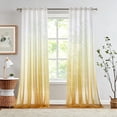 Gallickan Gradient Semi-Sheer Curtain, Yellow Ombre Sheer Window Panel ...