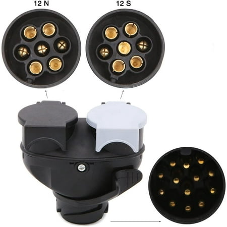 Caravan Converter 13 Pin Plug to 12N & 12S 7 Pin Sockets Caravan ...