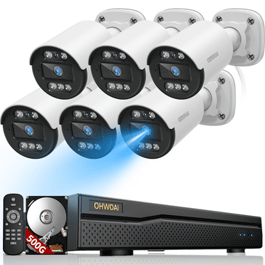 OHWOAI 5MP CCTV Security System Indoor/ Outdoor Wired,4 Channel DIY ...