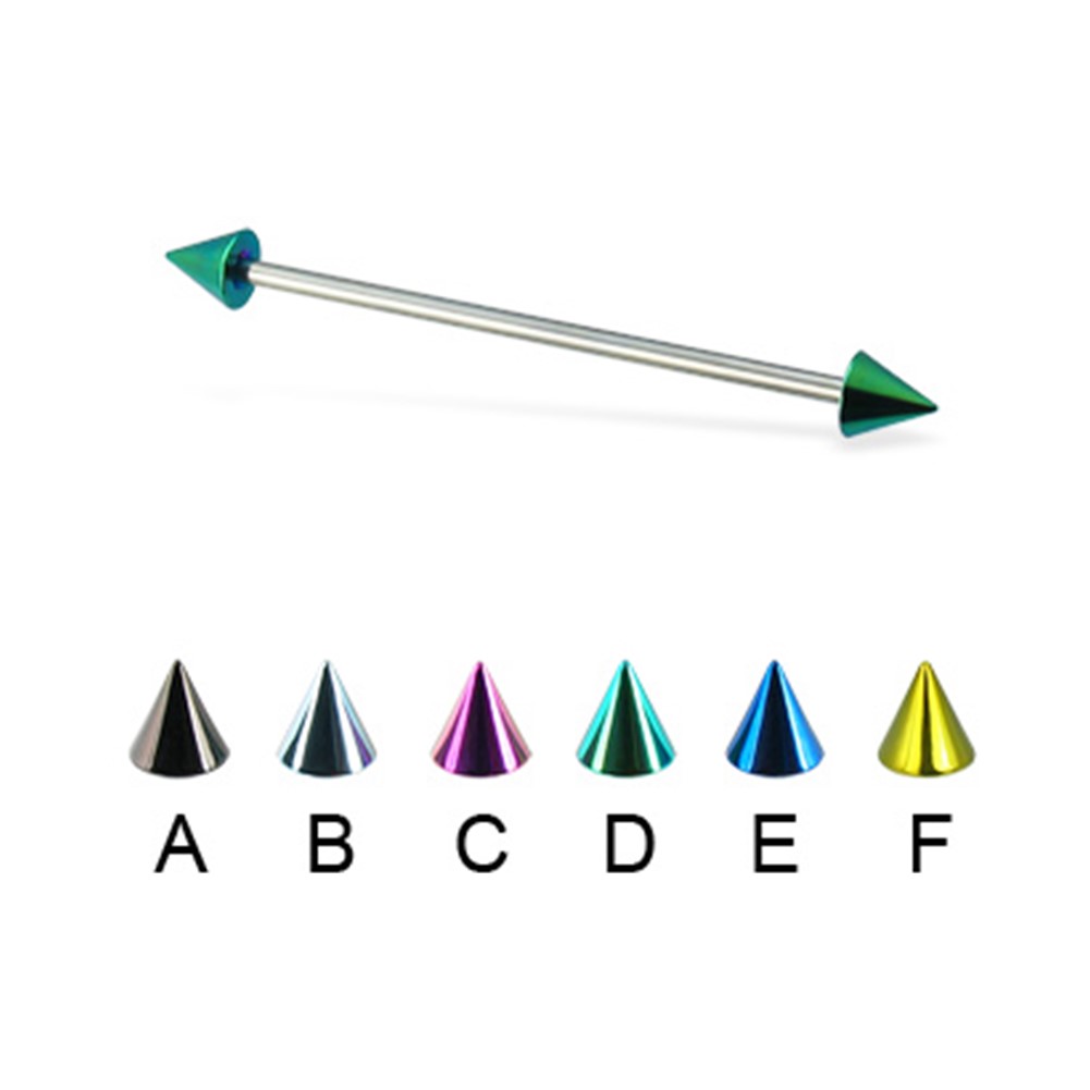 Colored Cone Long Barbell (Industrial Barbell), 14 Ga,1 1/4" (32Mm ...