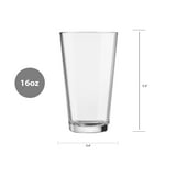 Mainstays 16oz Pint Glass Clear Drinking Glass for Water, Juice ...