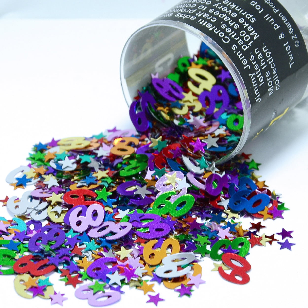 Confetti Mix - 60s & Stars MultiColors - Half Pound (8 oz) - CCL9009 ...