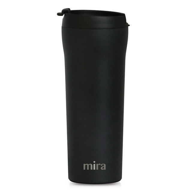 MIRA 16oz Insulated Coffee Travel Mug, Stainless Steel with Screw On ...