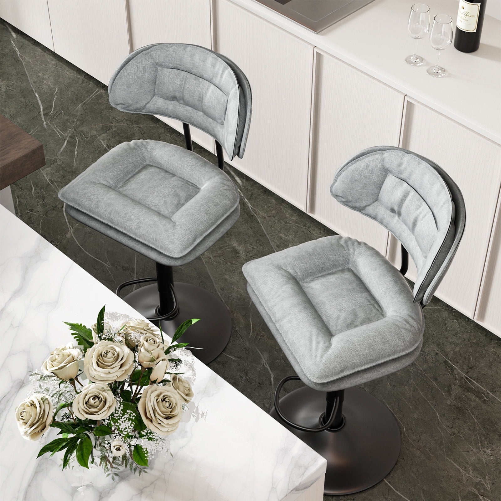 Click here for Hawsaiy Modern Bar Stools Set Of 2  Ergonomic Doub... prices