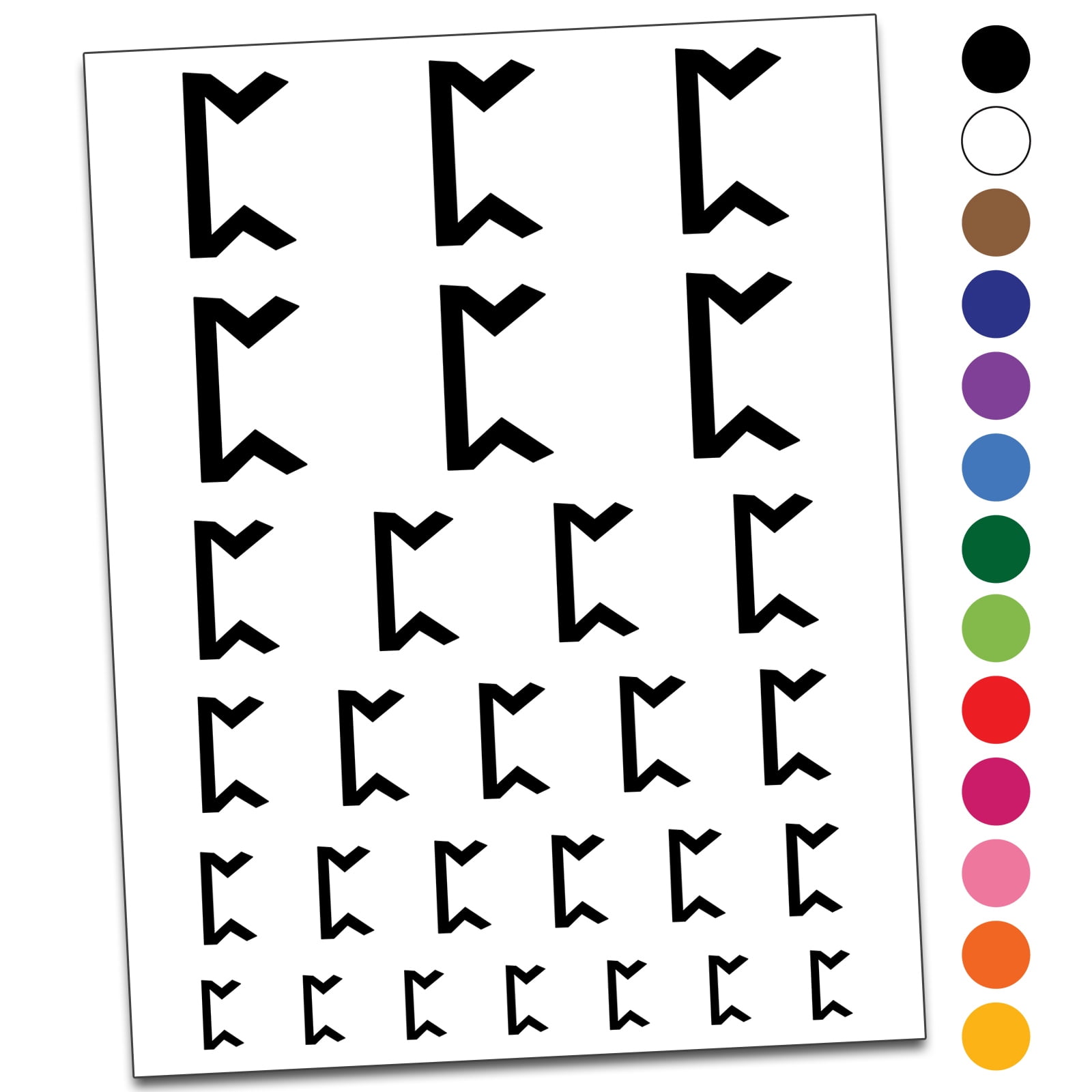 Norse Viking Dwarven Rune Letter P Water Resistant Temporary Tattoo Set ...