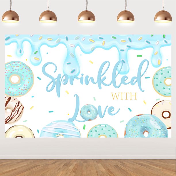 Blue Donuts Backdrop Sprinkled with Love, Sprinkled with Love Donut ...