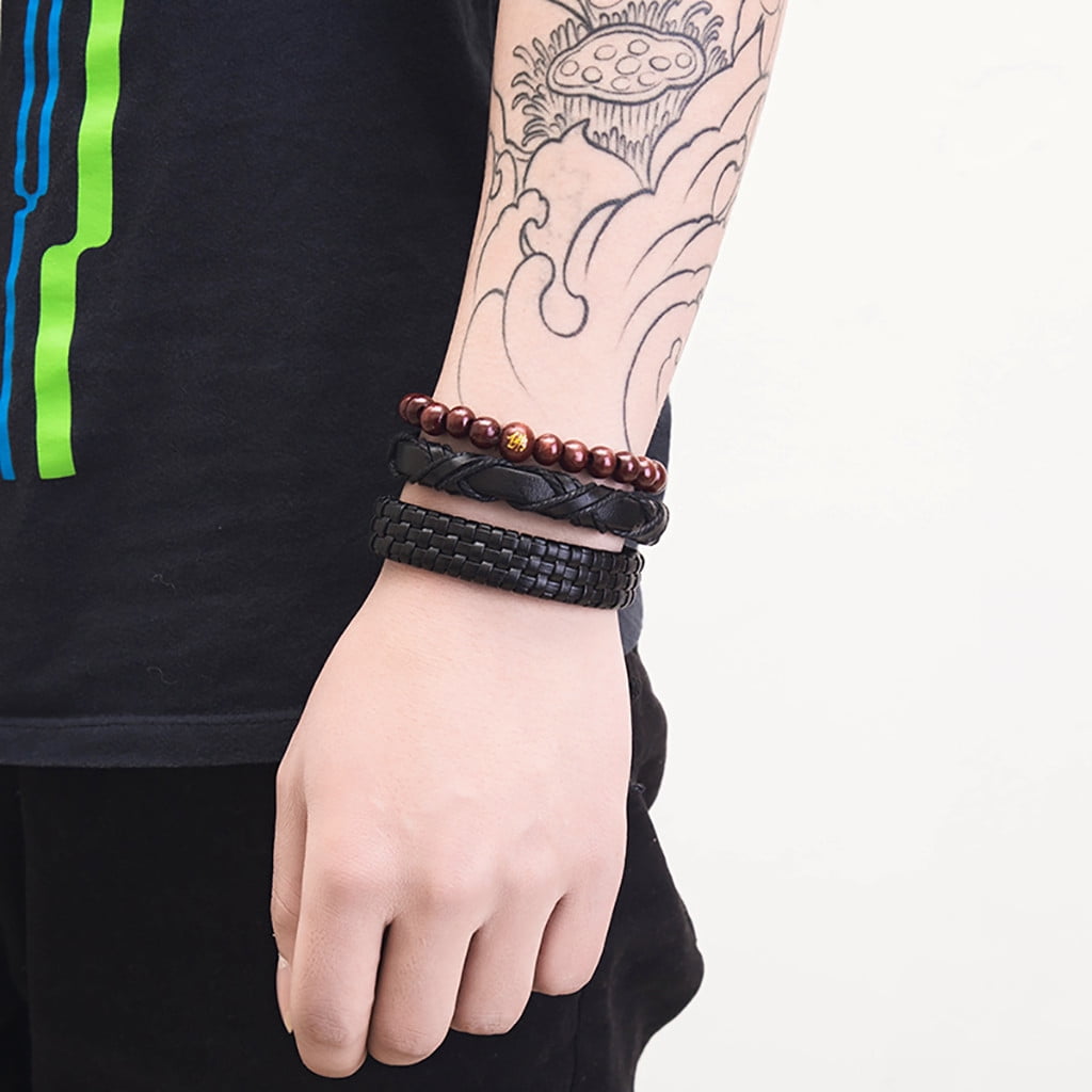 Click here for Pisexur Valentines Day Gifts Men Vintage Woven Lea... prices