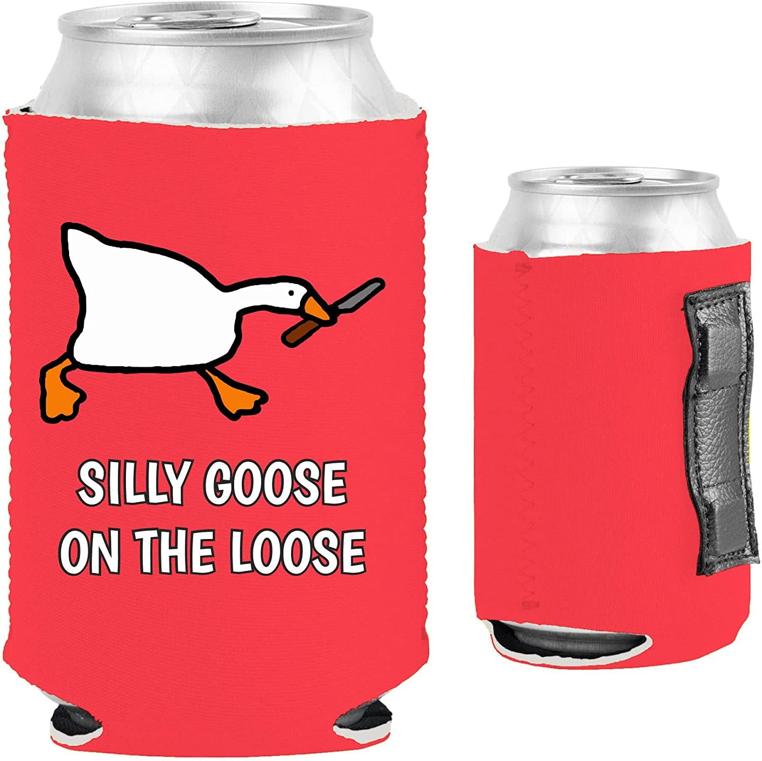 Silly Goose On The Loose Funny Magnetic Can Coolie (Neon Pink ...