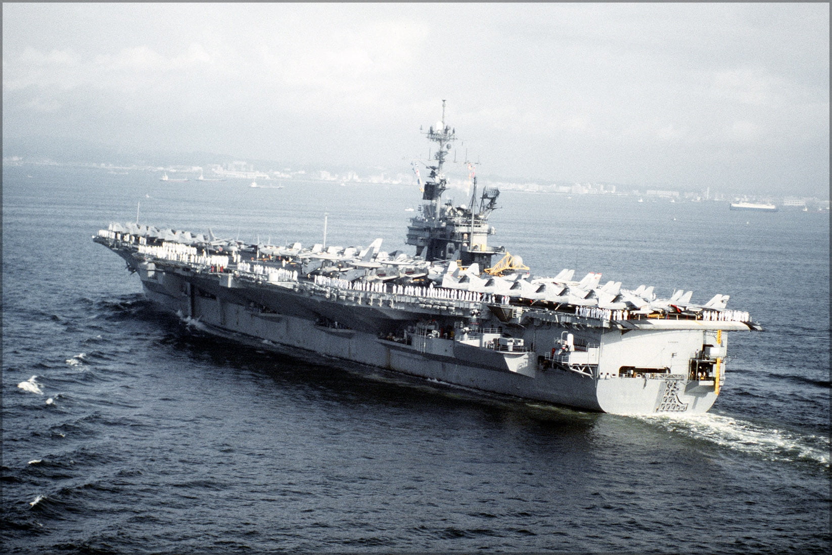 24"x36" Gallery Poster, USS Ranger (CV-61) port quarter view last visit ...