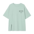 BUWTTER Girls Shirts Split Short Sleeve Round Neck Casual Tee Top Kids ...