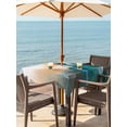 Abstract Paint Art Square Outdoor Tablecloth with Umbrella Hole Blue ...