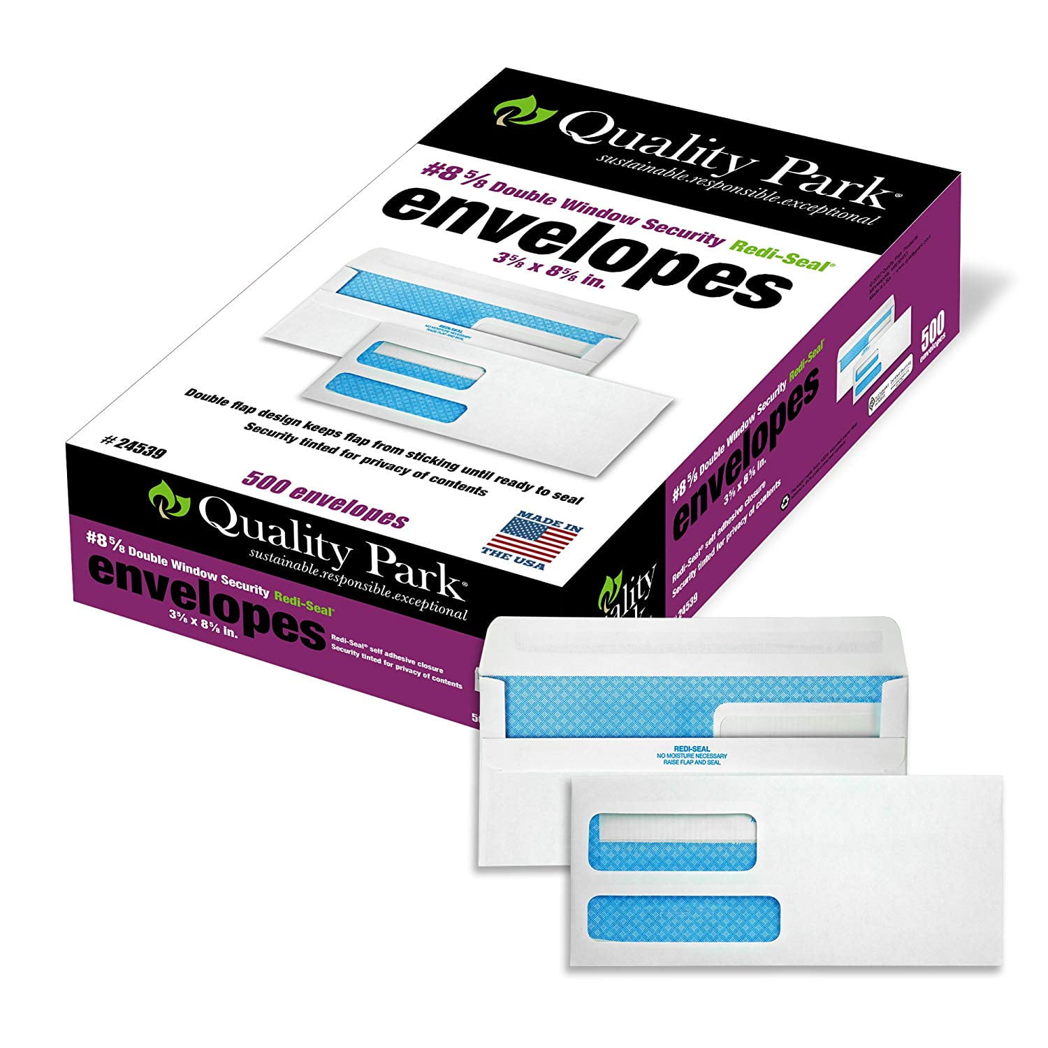  8 5 8 Double Window Security Tinted Check Envelopes With A Self Seal
