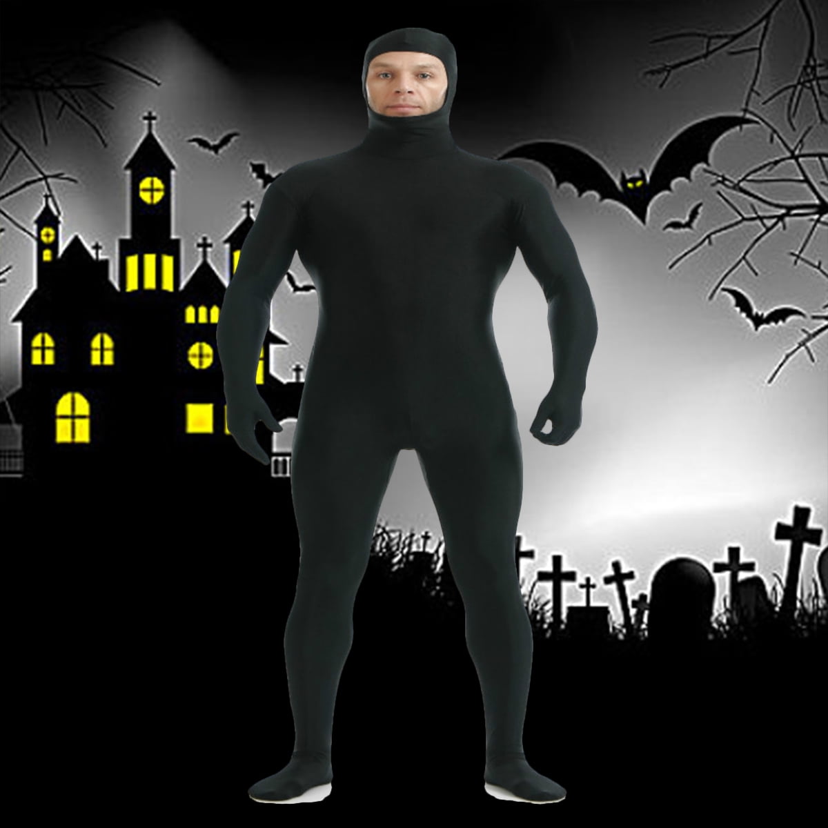 Buy NUOLUX Halloween Cosplay Full Body Tight Costumes Funny Open Face ...