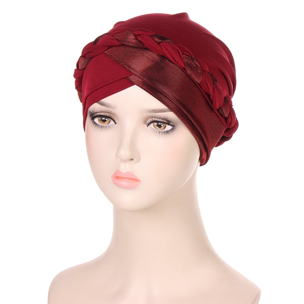 Women Turban Pre-Tied Bonnet Braid Turban African Head Wrap for Woman ...