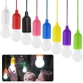 8 Pack LED Pull Cord Light Bulb Battery Operated Light Bulb Portable ...