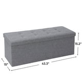 ZENSTYLE Storage Ottoman Bench Folding Chest Foot Rest Stool, Gray ...