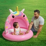 Bluescape Pink Unicorn Shade Inflatable Baby Splash Pool with Canopy ...