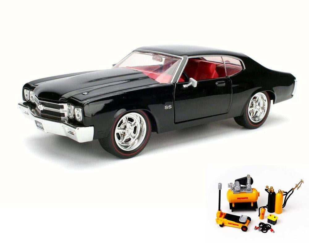 Diecast Car & Mechanic Set Package - 1970 Chevy Chevelle SS, Black ...