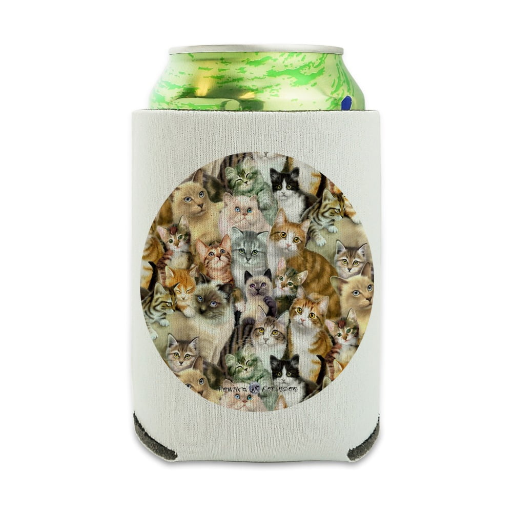 Plethora of Cats and Kittens Pattern Can Cooler - Drink Sleeve Hugger ...