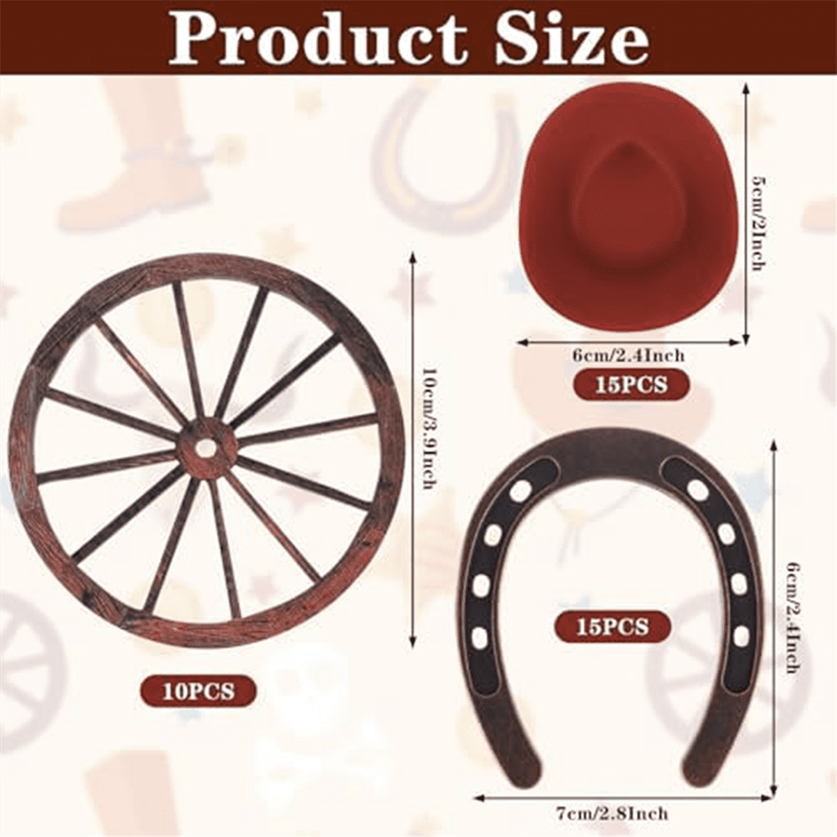 Click here for Unbranded 40pcs Lucky Horseshoe Cowboyhat And Whee... prices