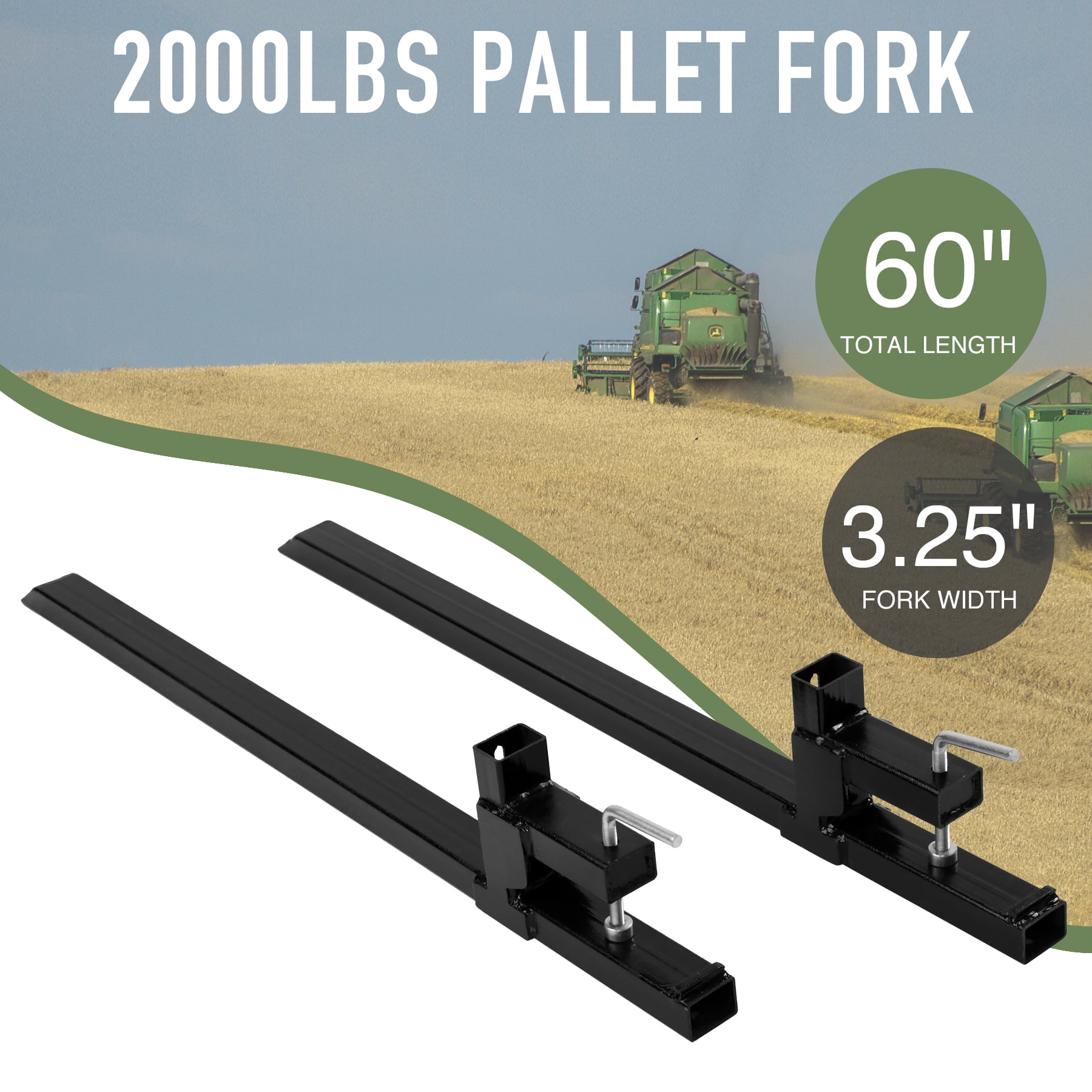 Preenex Clamp on Pallet Forklift Tractor Attachment 60” 2000lb Backhoe ...