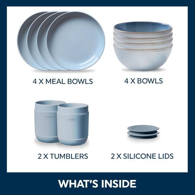 Click here for Corelle Stoneware 12-Pc Dinnerware Set  Nordic Blu... prices