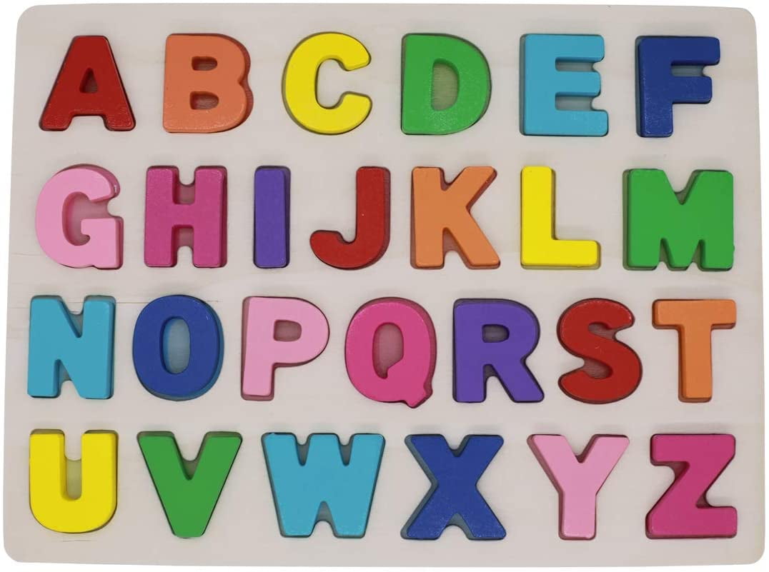 Rompecabezas del alfabeto Letras ABC de madera Aprender letras Juguete ...