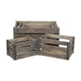 Set of 5 Brown Solid Nested Slat Crates with Side Handles 20" - Walmart.com