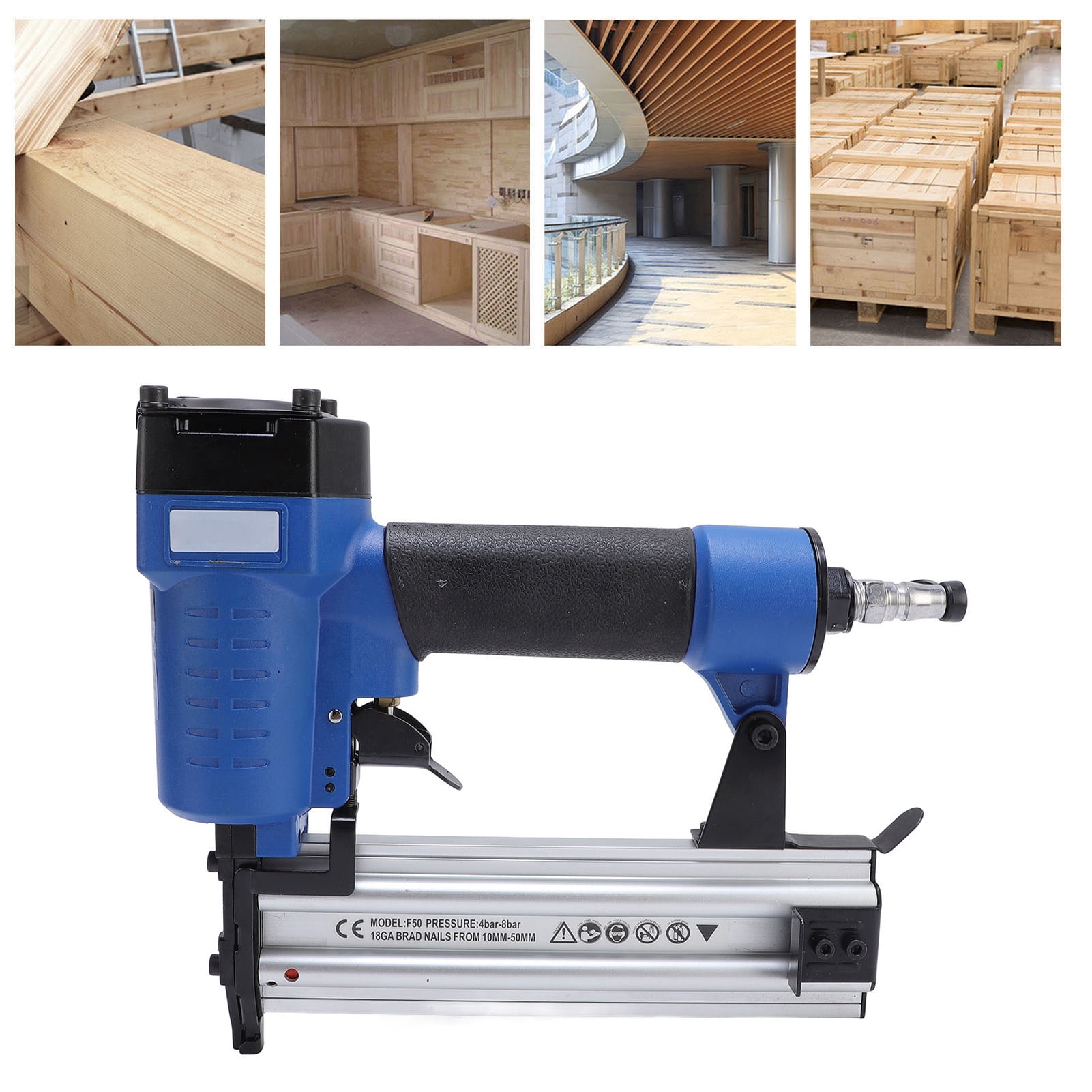 Pneumatic Brad Nail , 4-8 Bar Working Pressure NPT 1/4in-18 Inlet ...