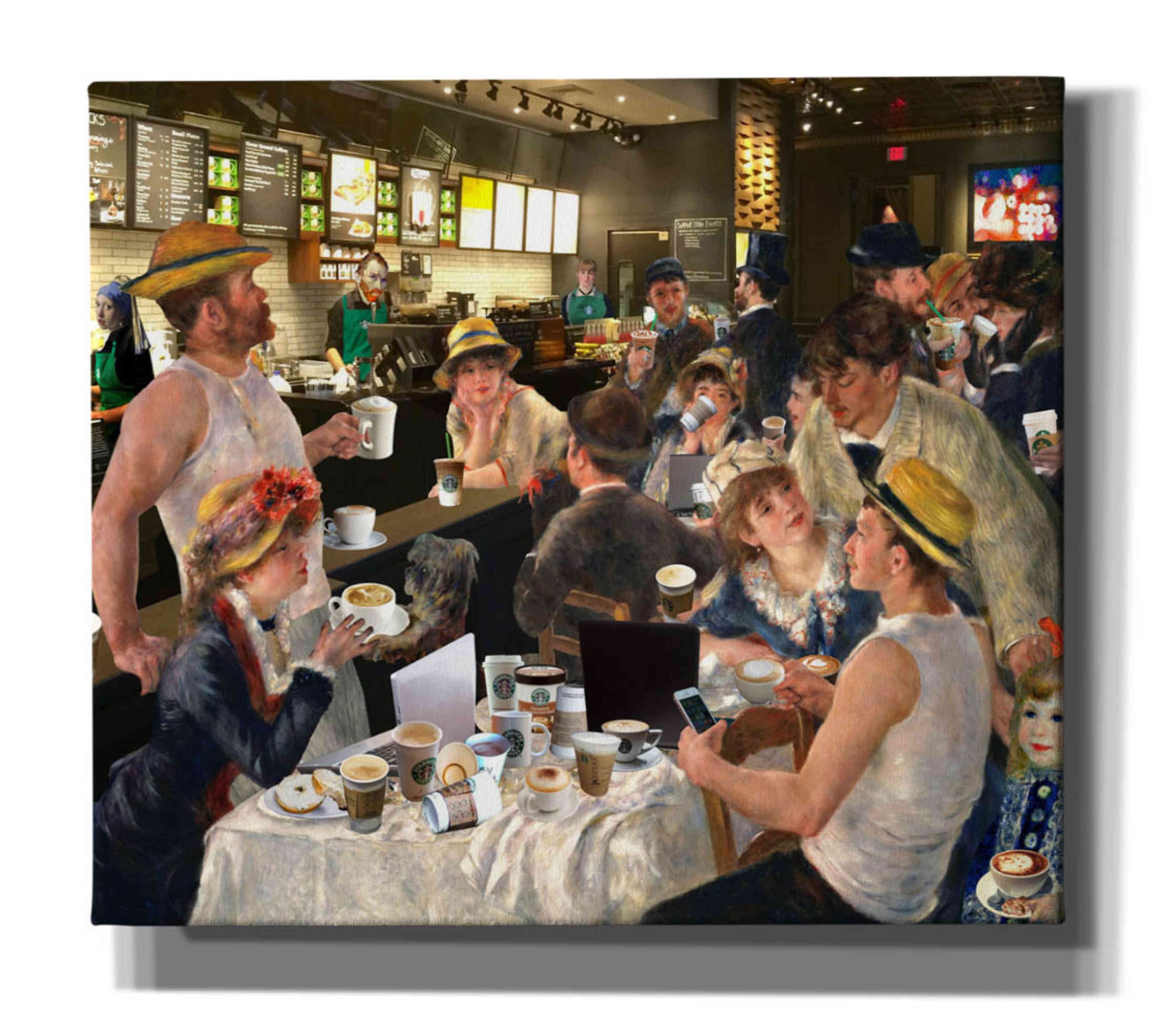 Epic Graffiti 'Luncheon of the Cappuccino Party' by Barry Kite, Canvas ...