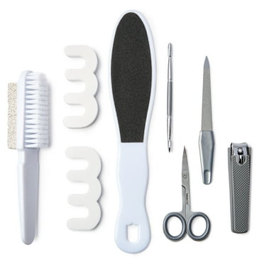 Equate Pedicure Kit for Foot Care with Pumice Stone Toe File Nail Brush ...