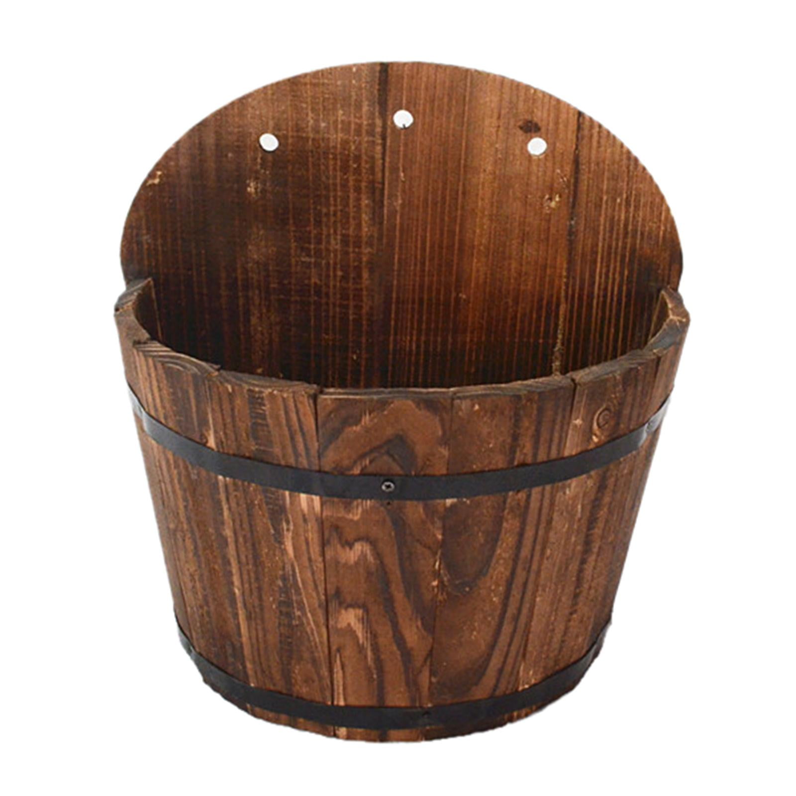 Flower Pot Wooden Barrel Plant Pot Barrel Planter for indoor and ...