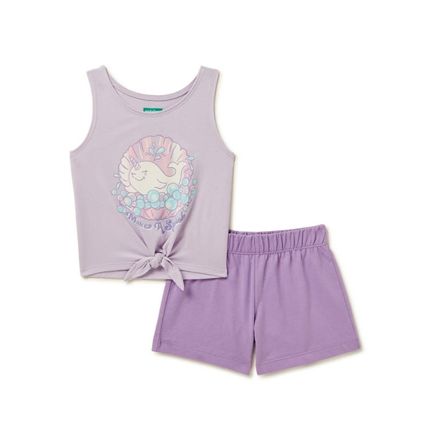 365 Kids from Garanimals Girls Tie-Front Tank and Shorts Set, 2-Piece ...