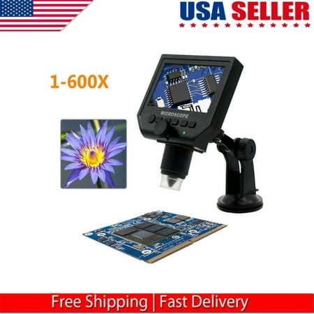 HD 3.6MP CCD Pixel 4.3" OLED Screen Display LCD Digital Microscope Zoom ...