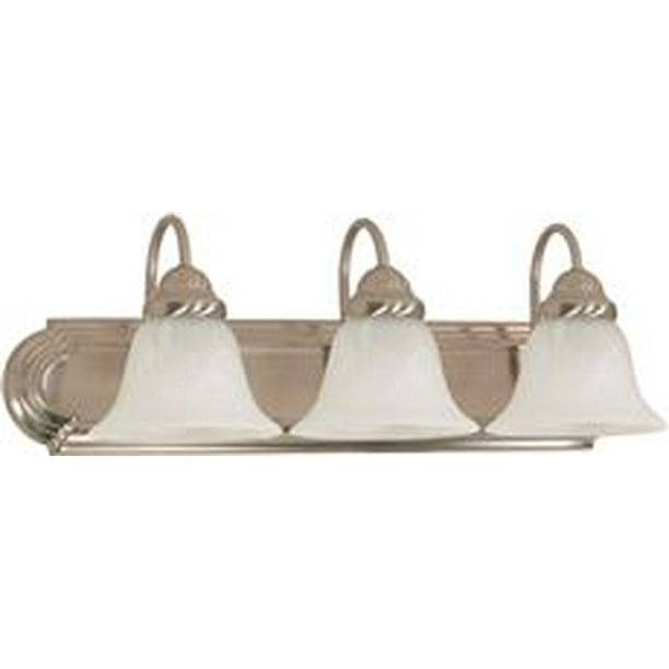 Monument 3-Light Vanity Fixture, Brushed Nickel, 24 X 7-5/8 In., Uses ...
