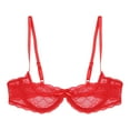 Miutii Womens Sheer Lace Bra 1 4 Cups Push Up Underwired Bralette Top