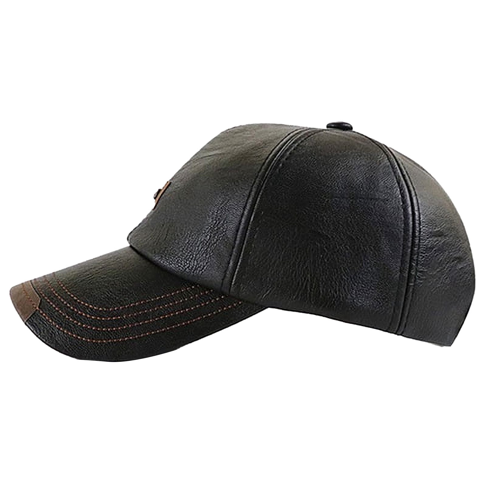 Click here for Hhspeishii Leather Mens Baseball Hat Autumn And Wi... prices