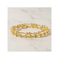 2-Pack Vintage Beaded Stretch Bracelet Set - Gold Tone, Stackable ...