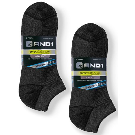AND1 - Men's Pro Platinum Low Cut Socks, 12 pack - Walmart.com ...
