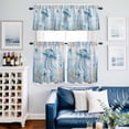 Blue Jellyfish Kitchen Curtains Set for Windows, Nautical Coastal Shell ...