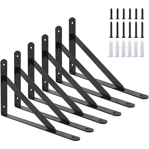 Wall Shelf Brackets 6 Pack Triangle Shelf Brackets For Shelves Iron ...