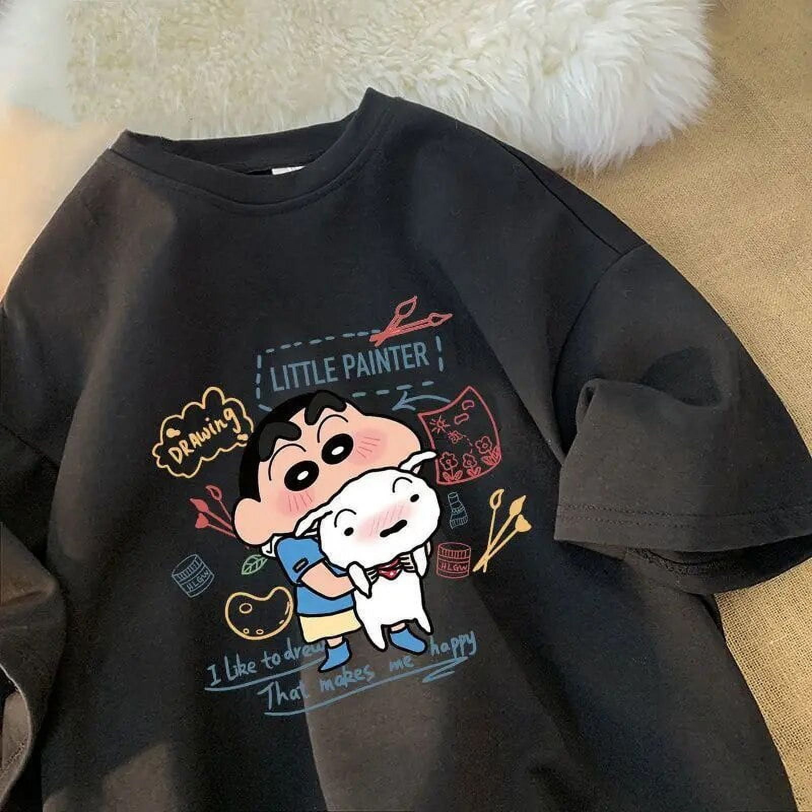 Camiseta Crayon Shin-Chan de manga corta con estampado de dibujos ...