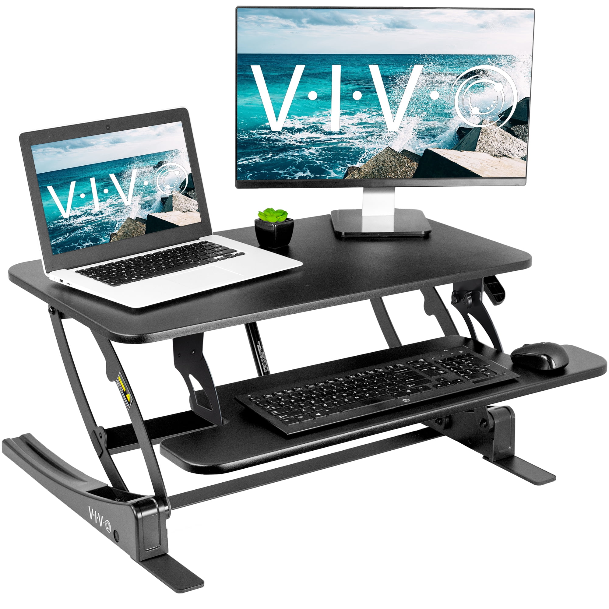 VIVO Black Height Adjustable Stand up Desk Converter | 32 VIVO Black Height Adjustable Stand up Desk Converter | 32