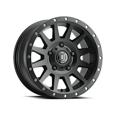 17x8.5 Icon Alloys Victory Satin Black & Red Wheel 5x4.5 (0mm) Fits ...