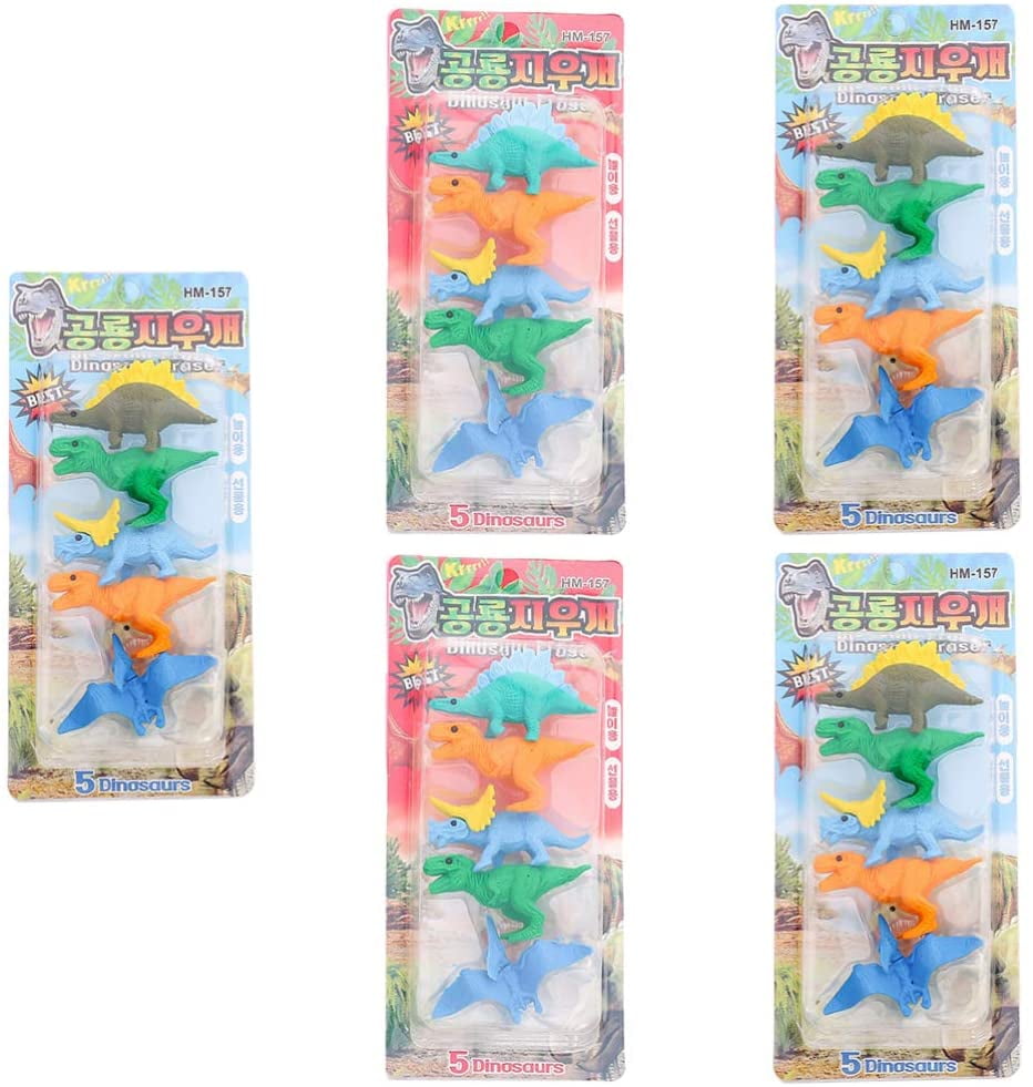 25Pcs Mini Dinosaur Pencil Eraser Novelty Animal Erasers Miniature ...