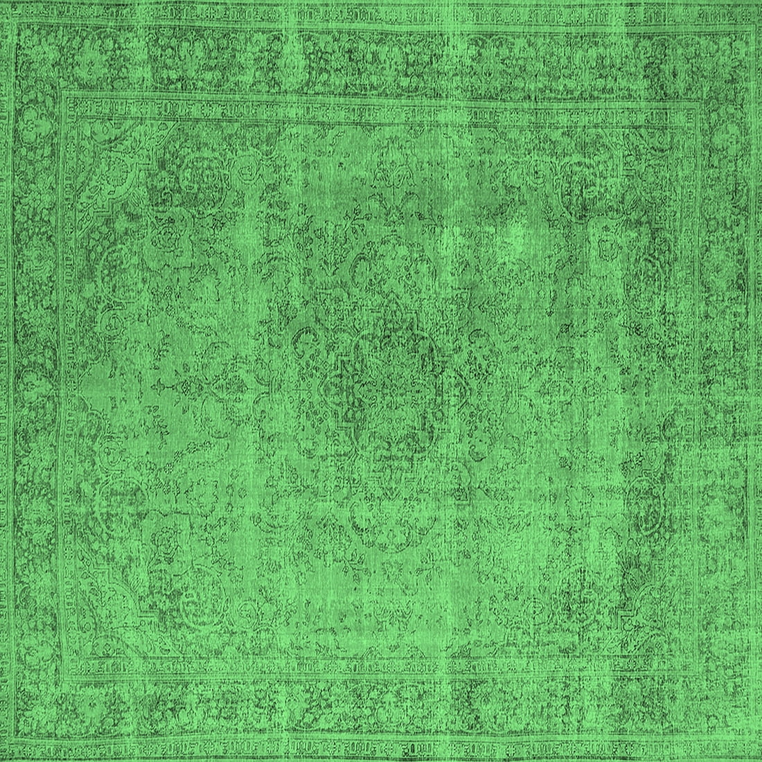 Ahgly Company Indoor Square Oriental Emerald Green Industrial Area Rugs ...