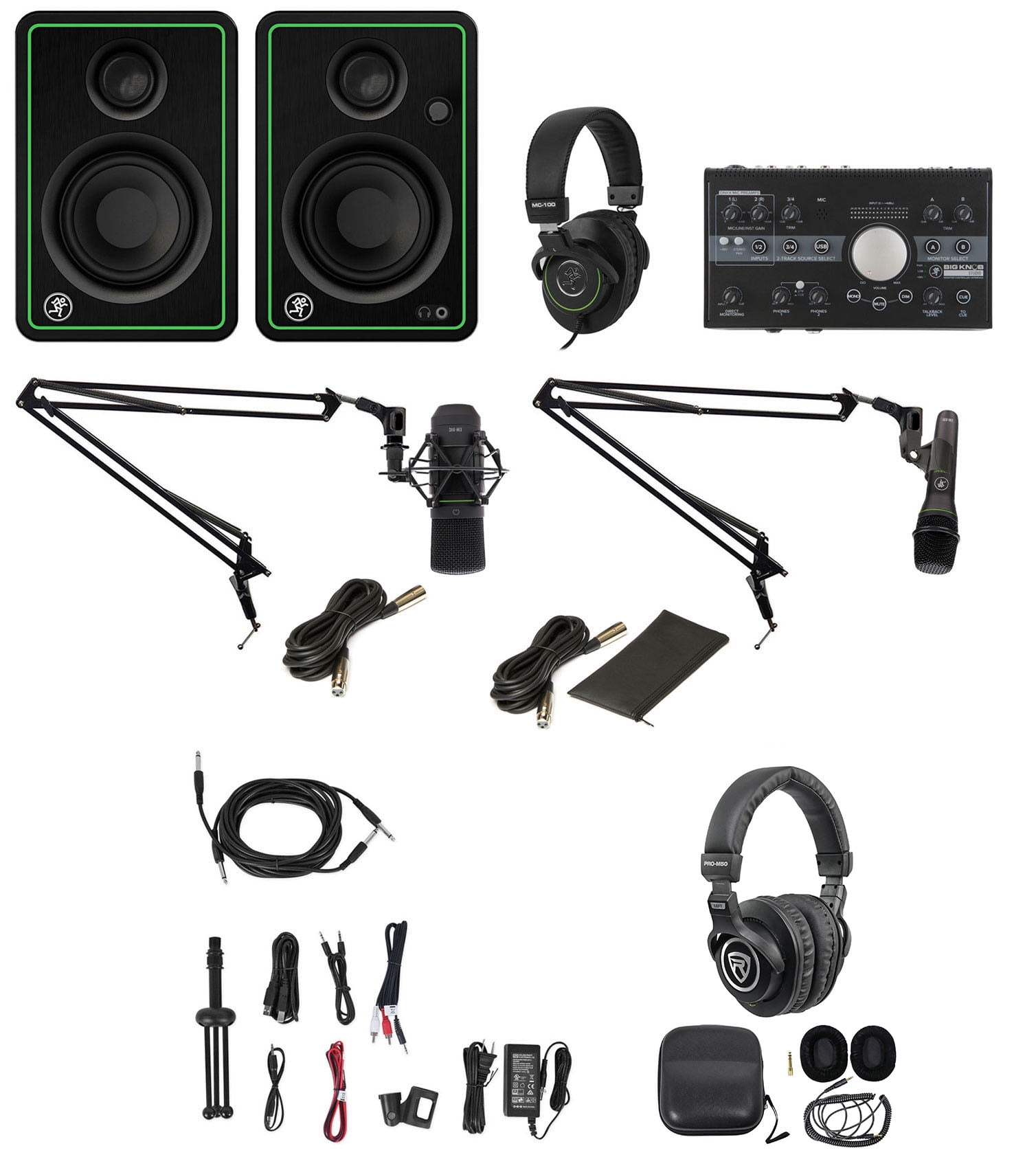 Mackie Studio Bundle : Monitors+Interface+Dynamic+Condenser Mic+(2 ...