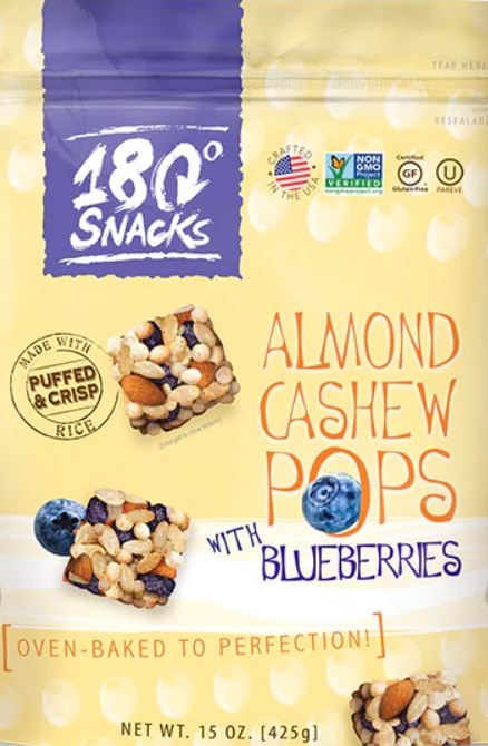 180 Snacks Almond Cashew Pops With Blueberries - One 15oz Bag - Walmart.com