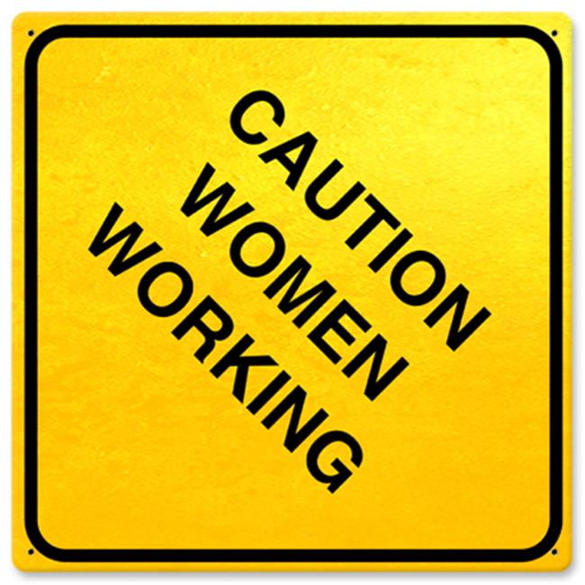 Caution Women Working Metal Sign - 12 x 12 in. - Walmart.com - Walmart.com