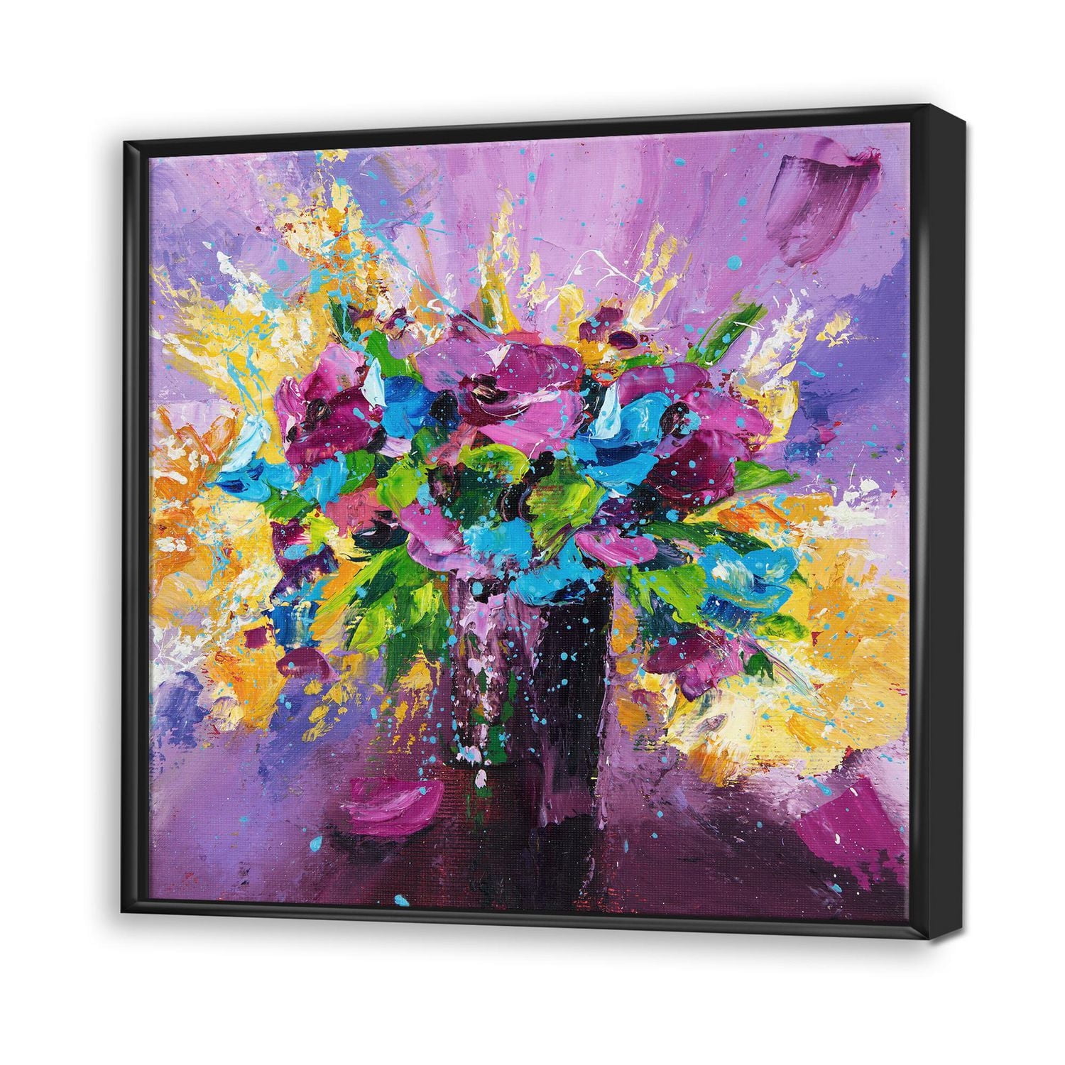 Click here for Designart Bright Bouquet Of Spring Flowers On Purp... prices